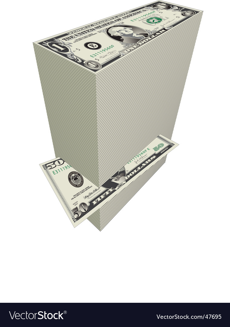 50 dollar-stack Royalty Free Vector Image - VectorStock