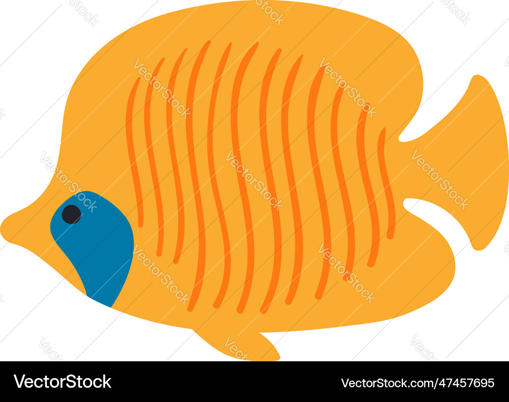 Coral reef fish angelfish hand drawn Royalty Free Vector