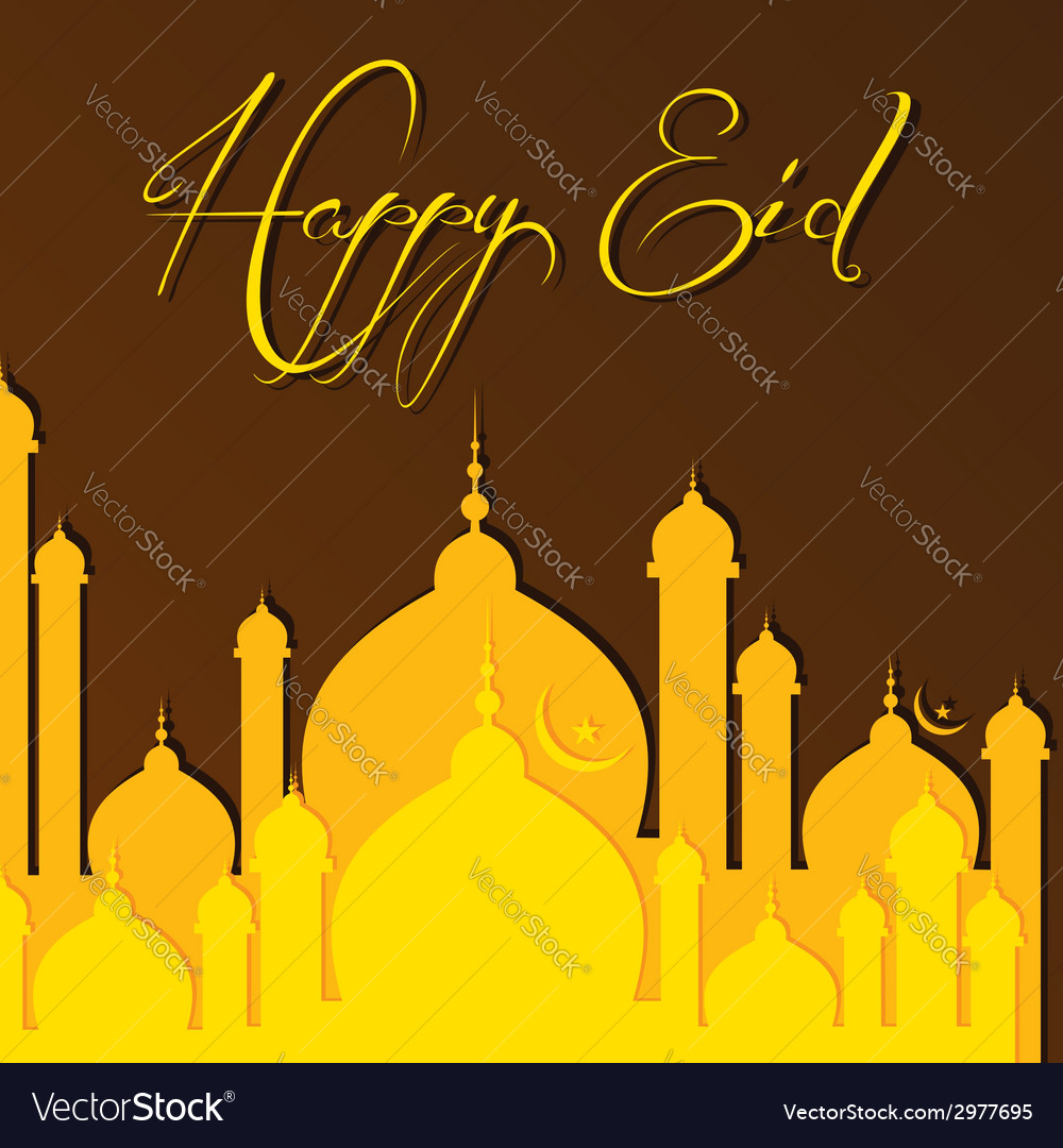 Creative eid greeting Royalty Free Vector Image