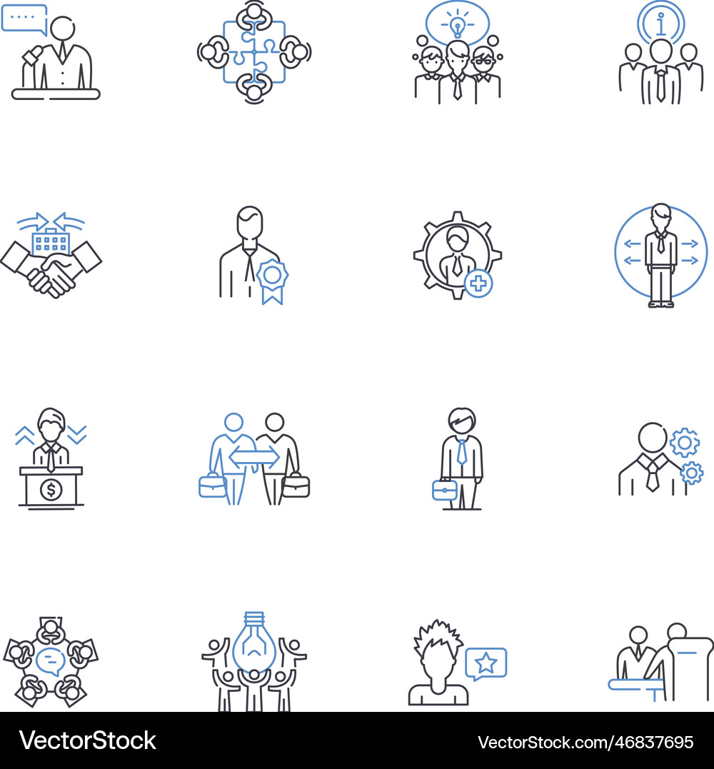 Custody line icons collection separation divorce Vector Image