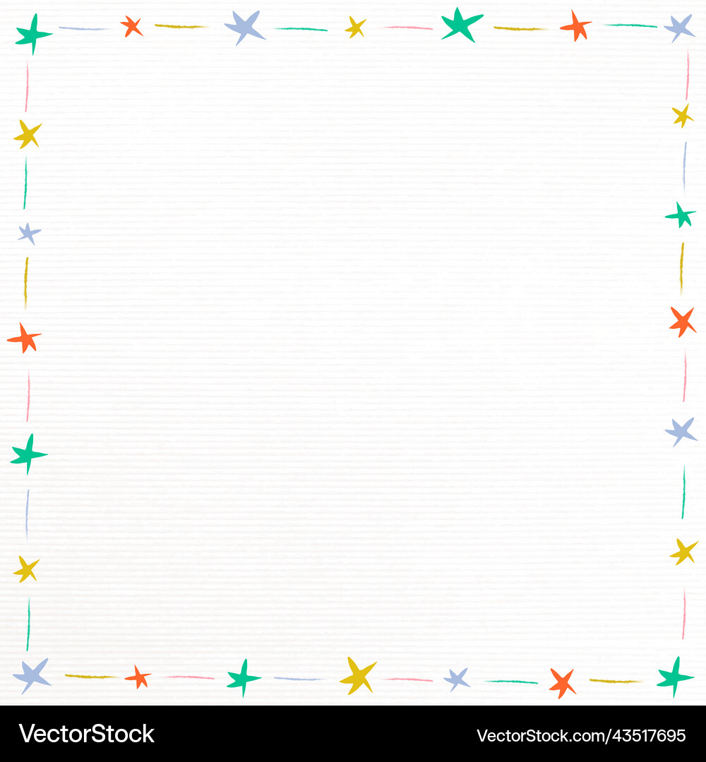Cute colorful star frame on a beige background Vector Image