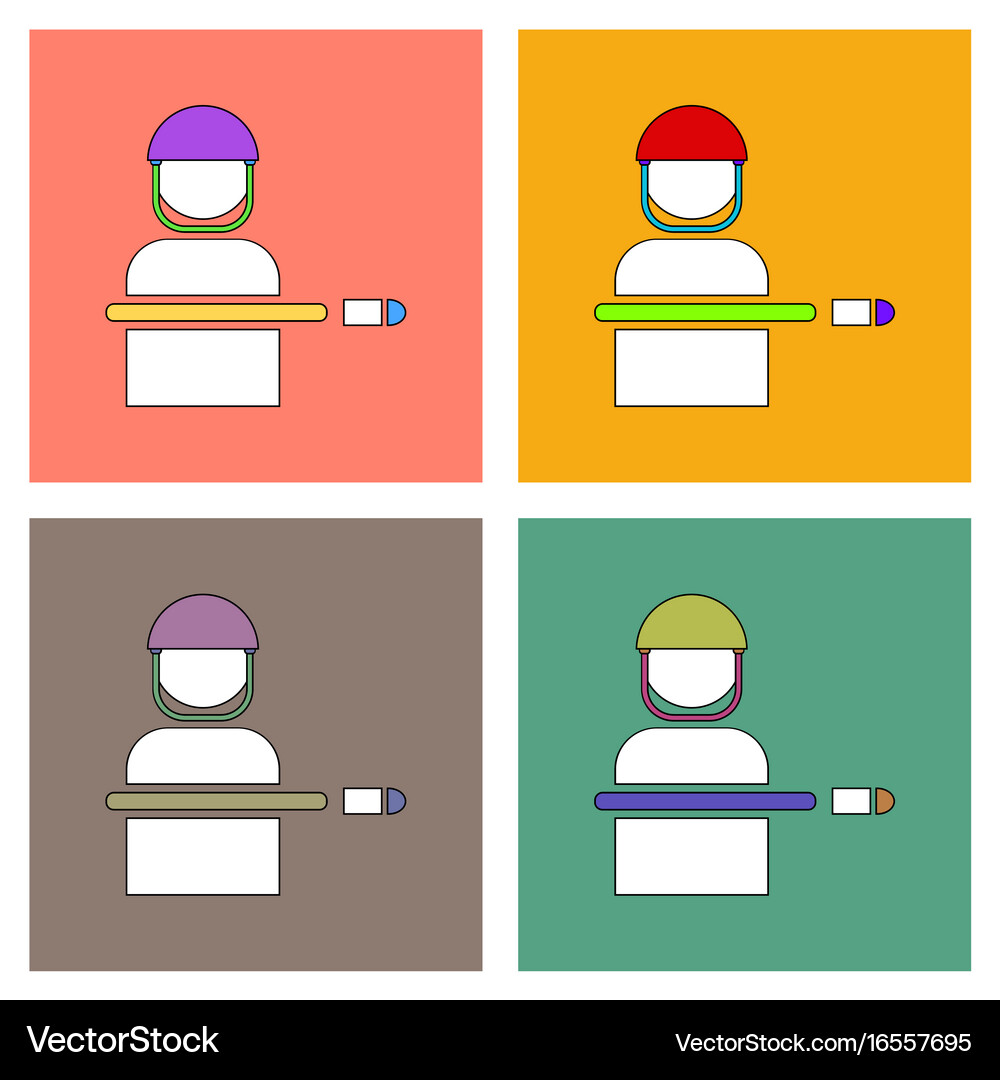 Flat icon design collection bullet wounded soldier