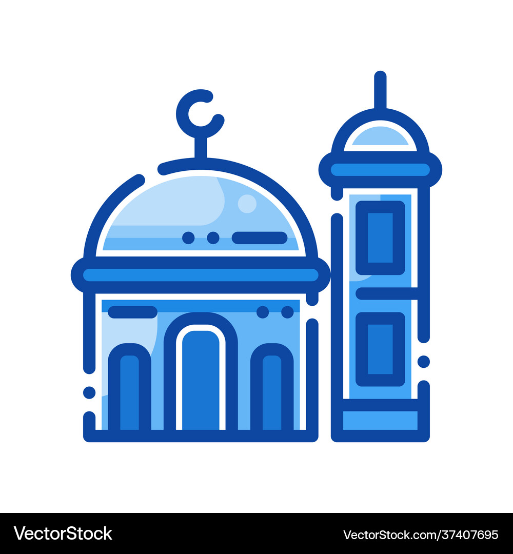 Islamic mosque icon in filled line style Vector Image