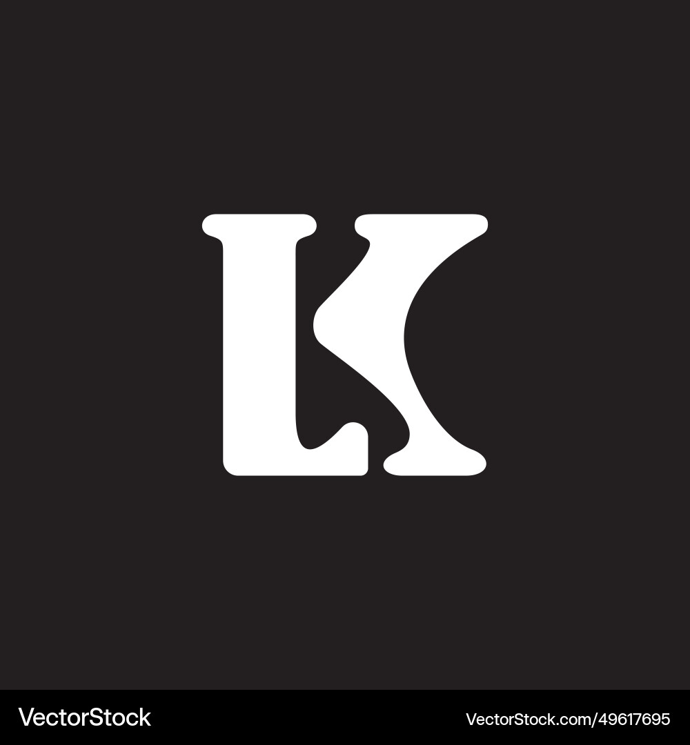 Letter lk simple vintage design logo Royalty Free Vector