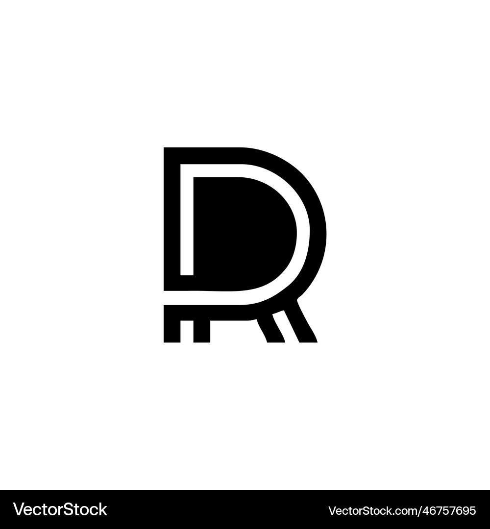 Letter r lines geometric symbol simple logo Vector Image