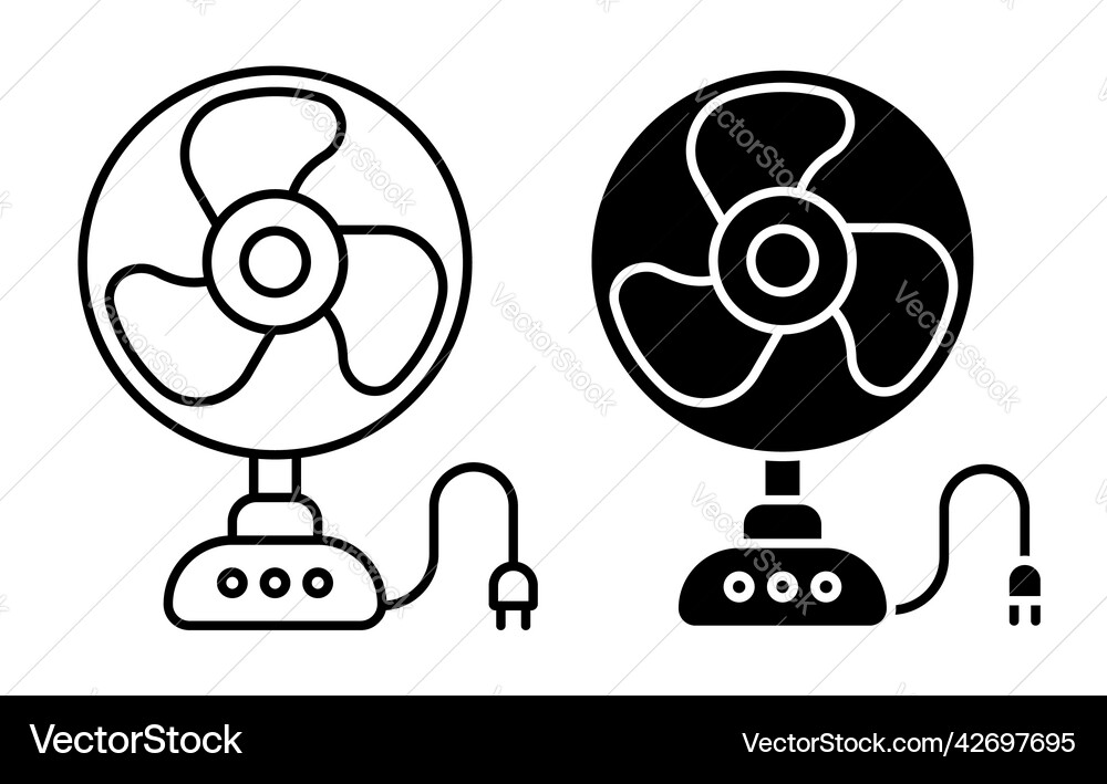 Linear icon electric fan for cooling room during Vector Image