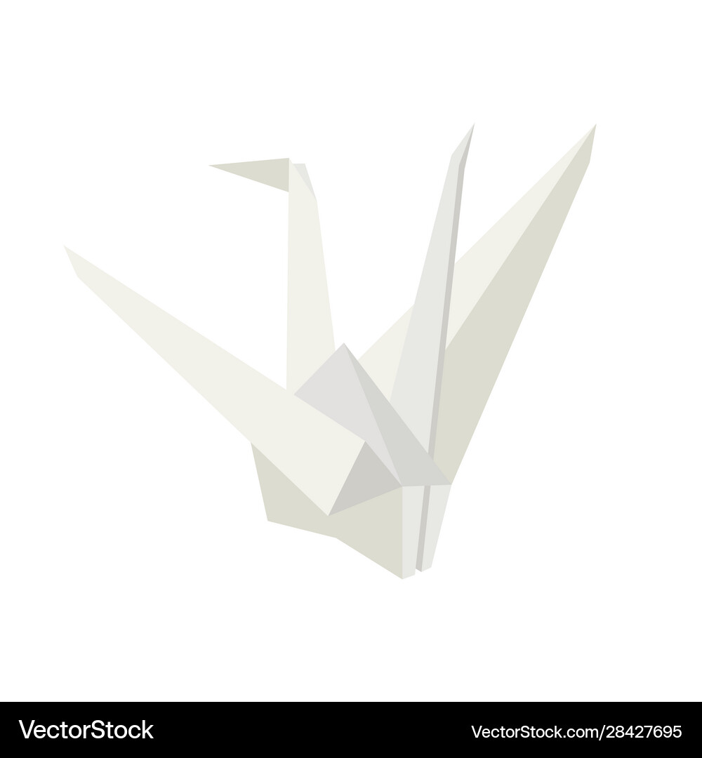 Origami white paper crane Royalty Free Vector Image