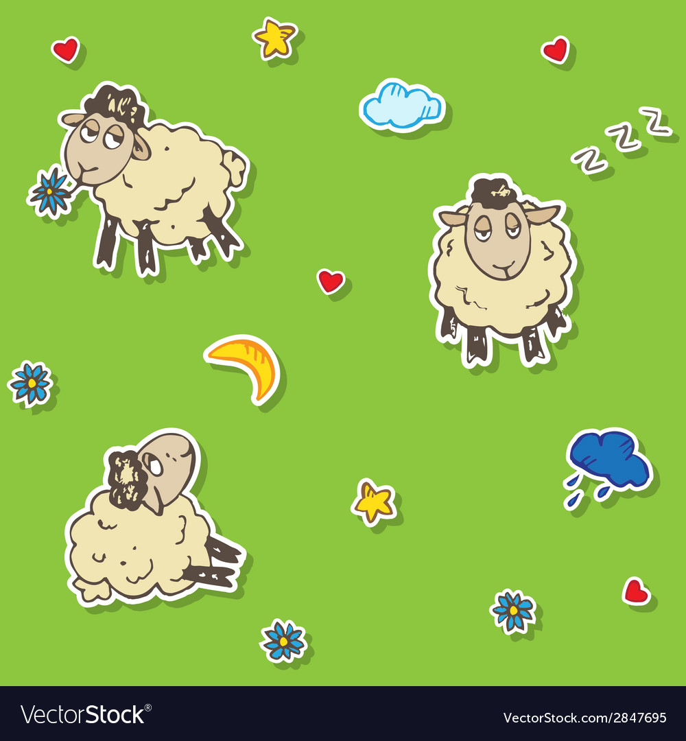 Seamless sheep pattern Royalty Free Vector Image