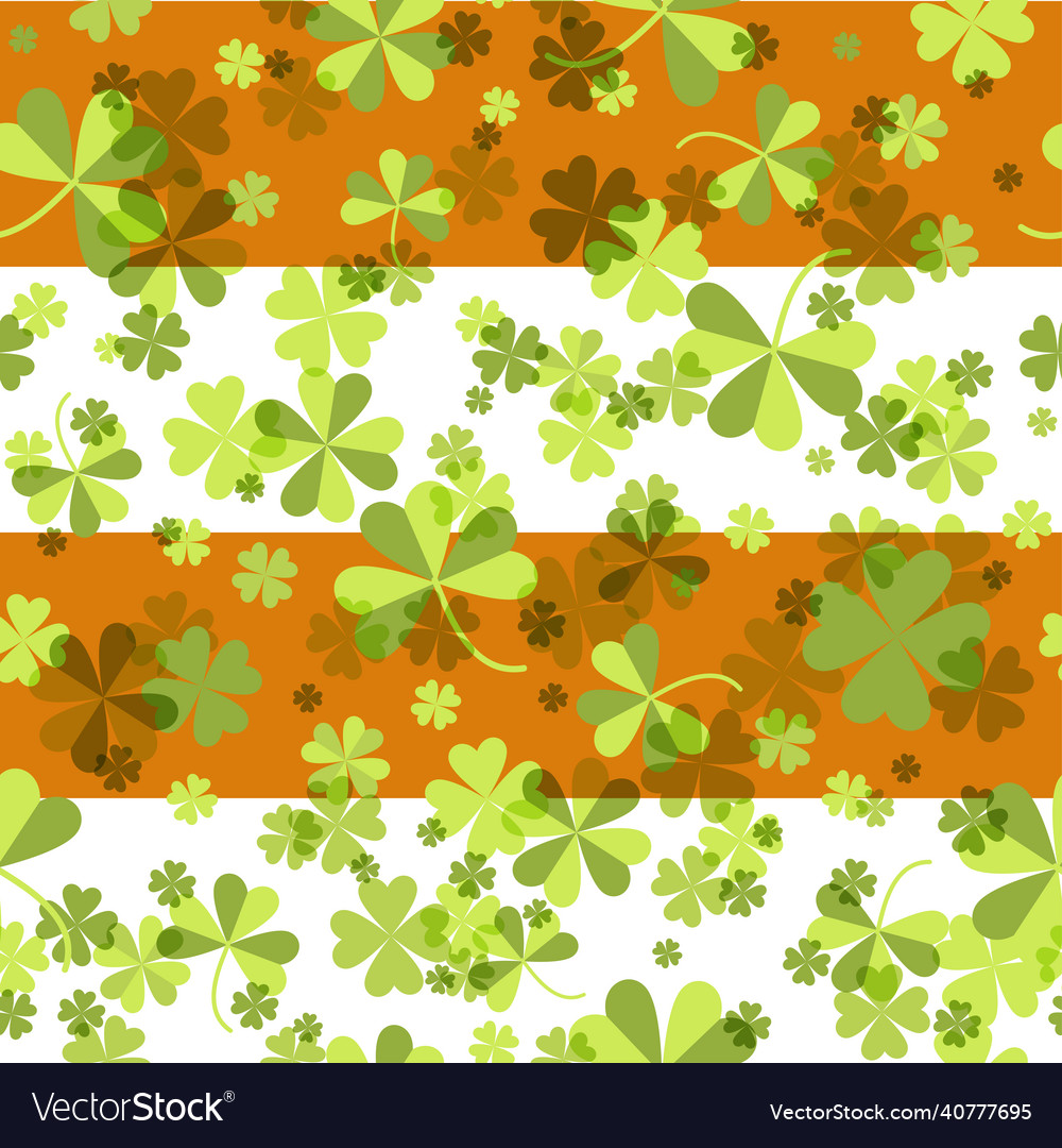 St patricks day background seamless shamrock Vector Image