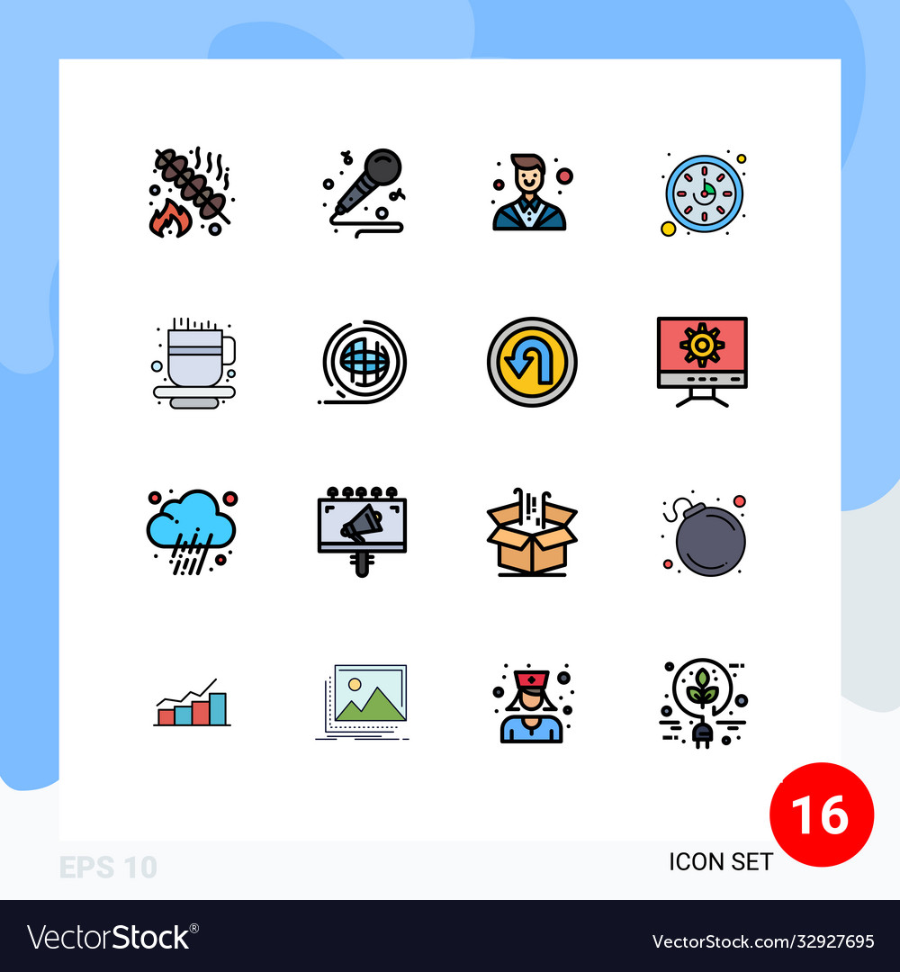 Stock icon pack 16 line signs and symbols Vector Image