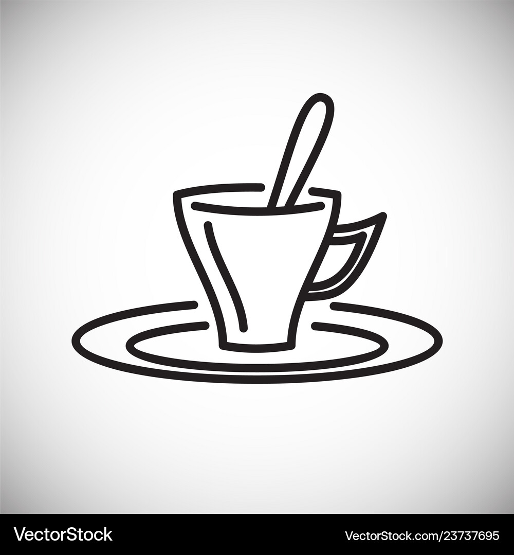 Tea outline icon on white background for graphic Vector Image
