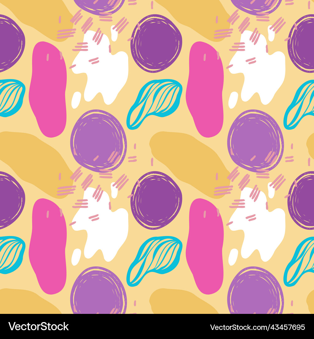 Teenage seamless neon pattern naive style Vector Image