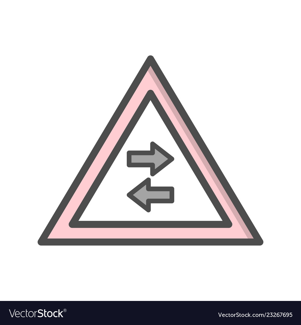 Two-way traffic crosses one-way road sign icon Vector Image