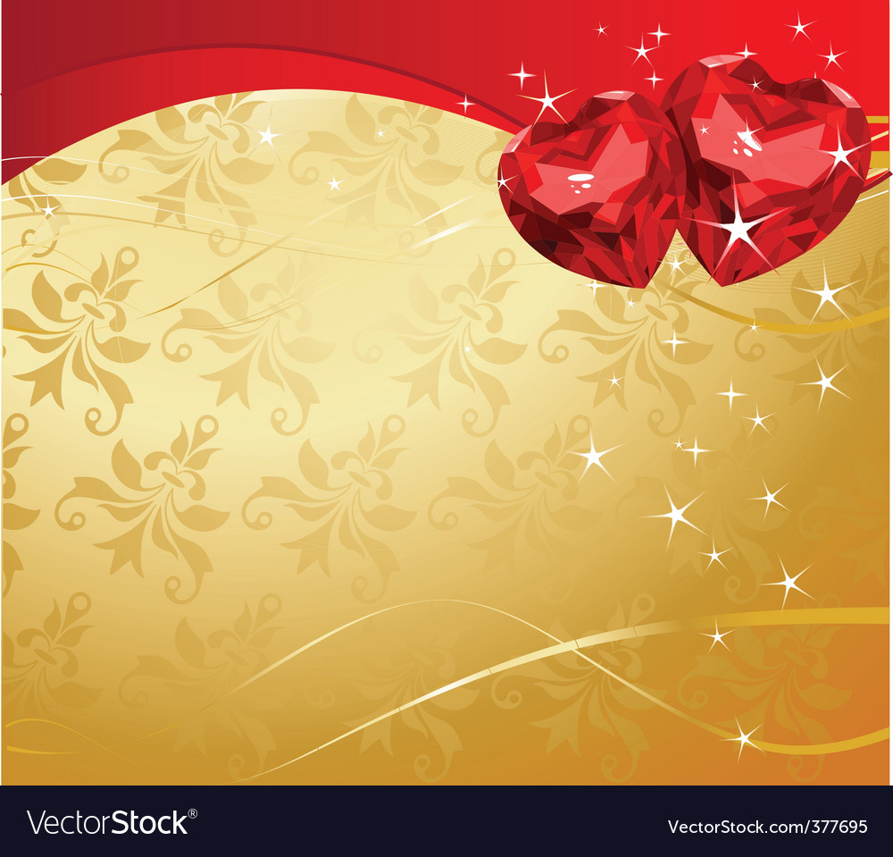 Valentine ruby hearts Royalty Free Vector Image