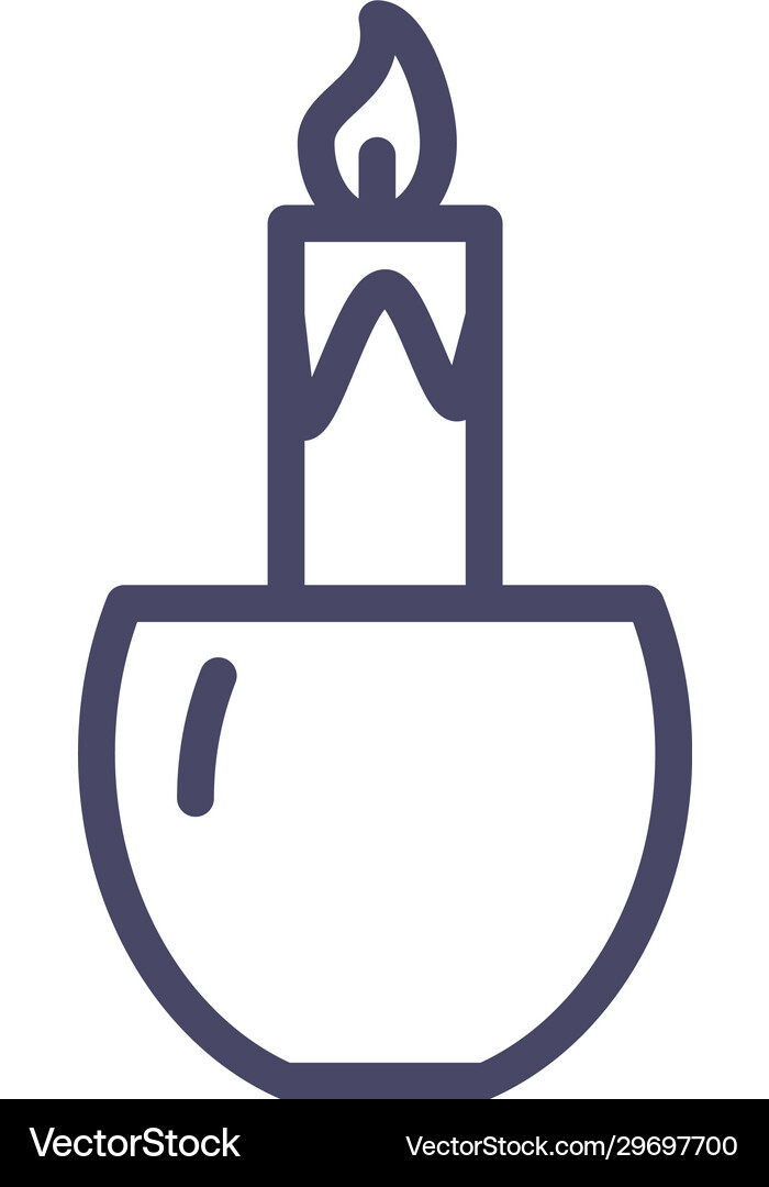 Candle icon line style Royalty Free Vector Image