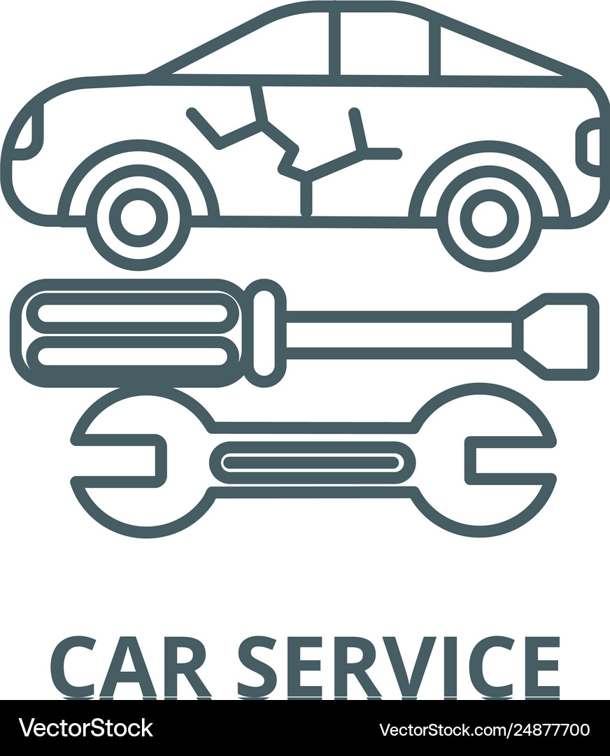 Car service line icon service outline Royalty Free Vector
