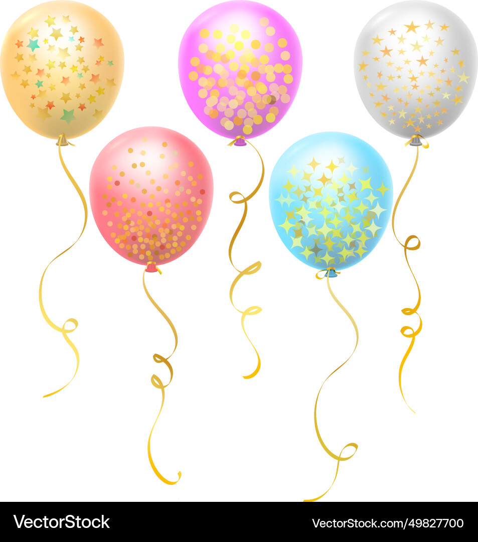 Confetti balloon set Royalty Free Vector Image