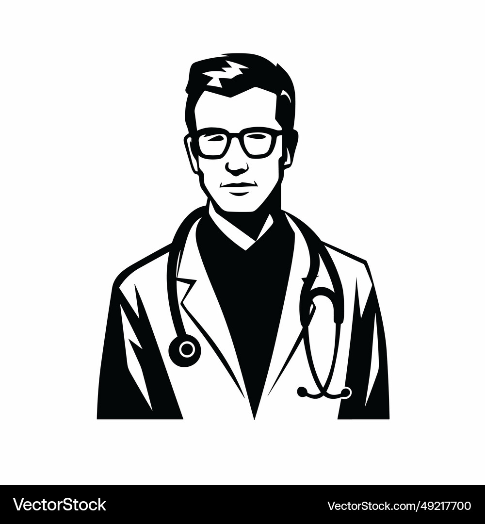 Doctor black icon on white background Royalty Free Vector