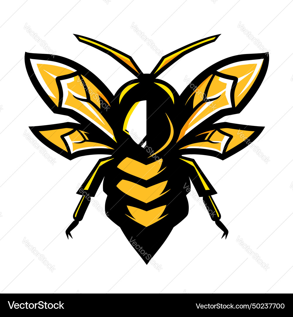 Esport logotype bee icon sticker insect Royalty Free Vector