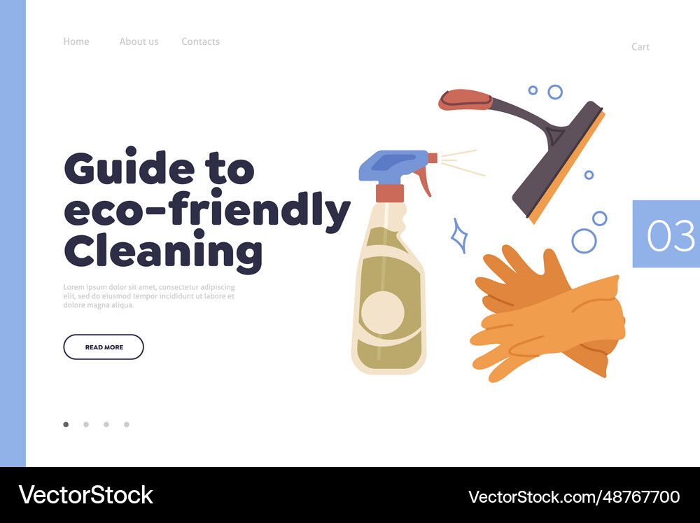 Guide to eco-friendly cleaning promotion landing Vector Image