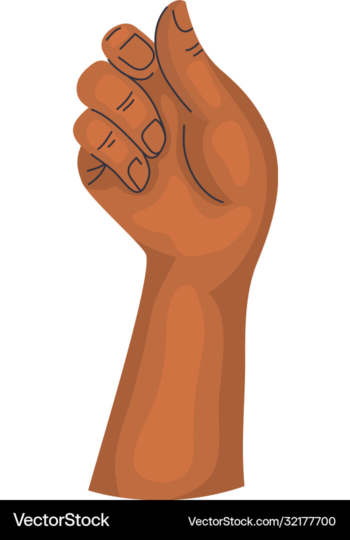 Hand human fist on white background Royalty Free Vector