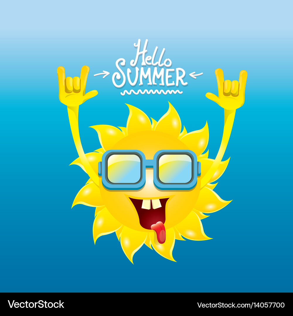 Hello summer rock n roll poster party Royalty Free Vector