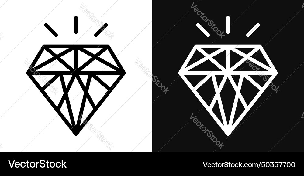 High potency icon set diamond product symbol Vector Image