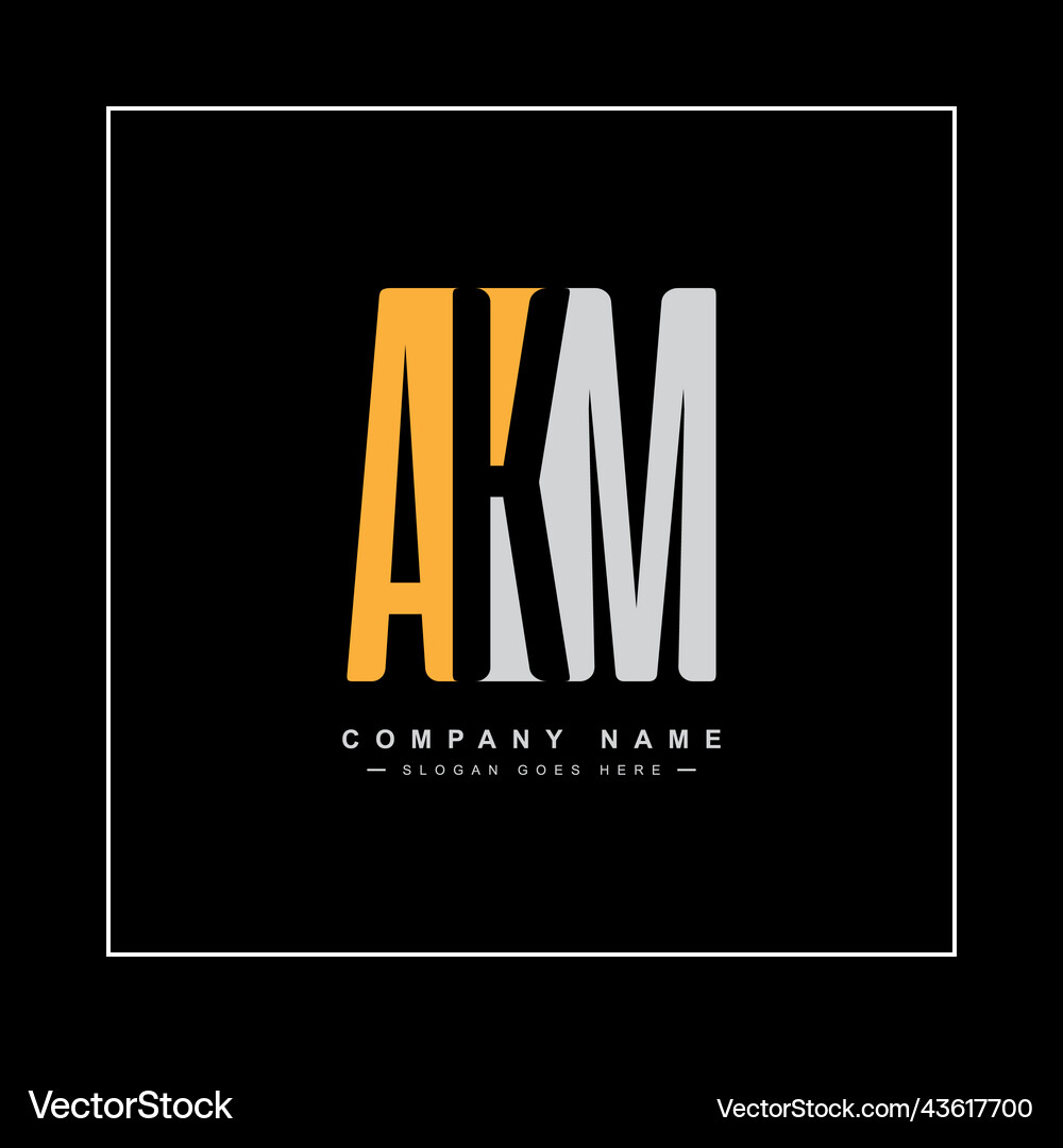 Initial letter akm logo - minimal business Vector Image
