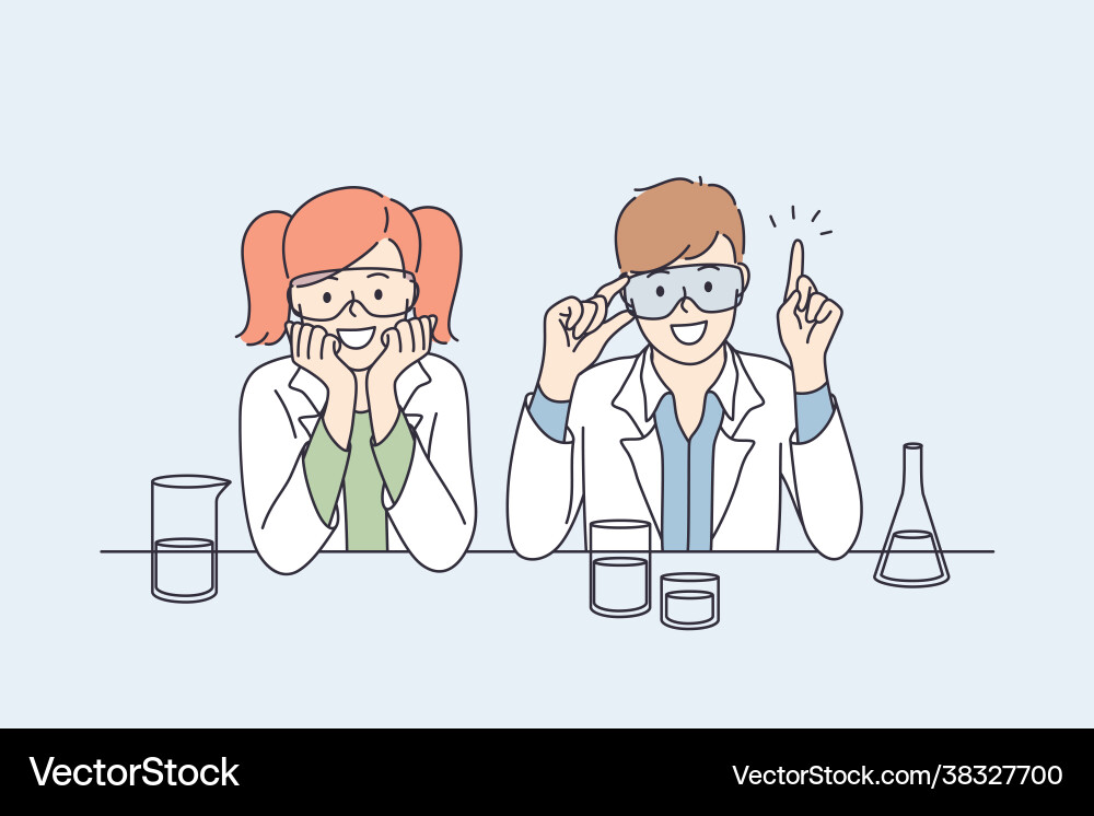 Laboratory research and tests for kids concept Vector Image