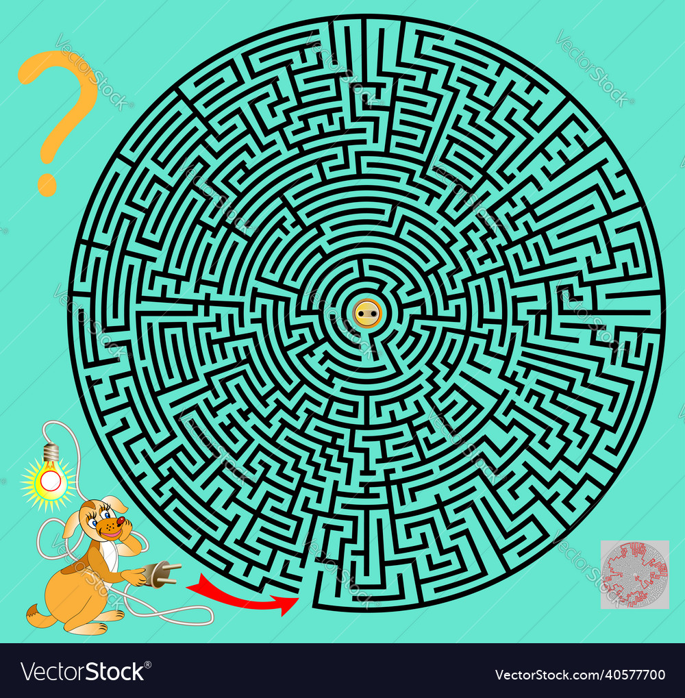 Logic Puzzle Game With Labyrinth For Children Vector Image