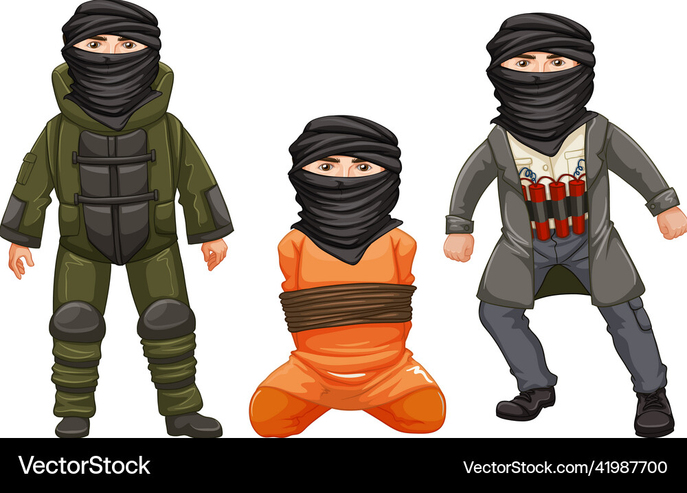 Man in army uniform on white background Royalty Free Vector