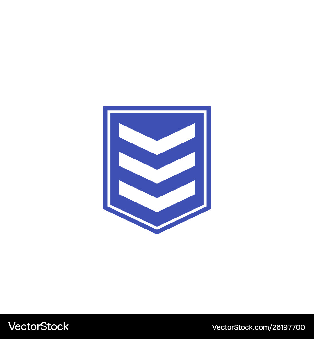 Military rank chevron icon on white Royalty Free Vector