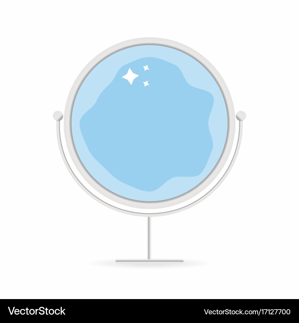 Mirror icon cartoon style mirror with sparkling Vector Image