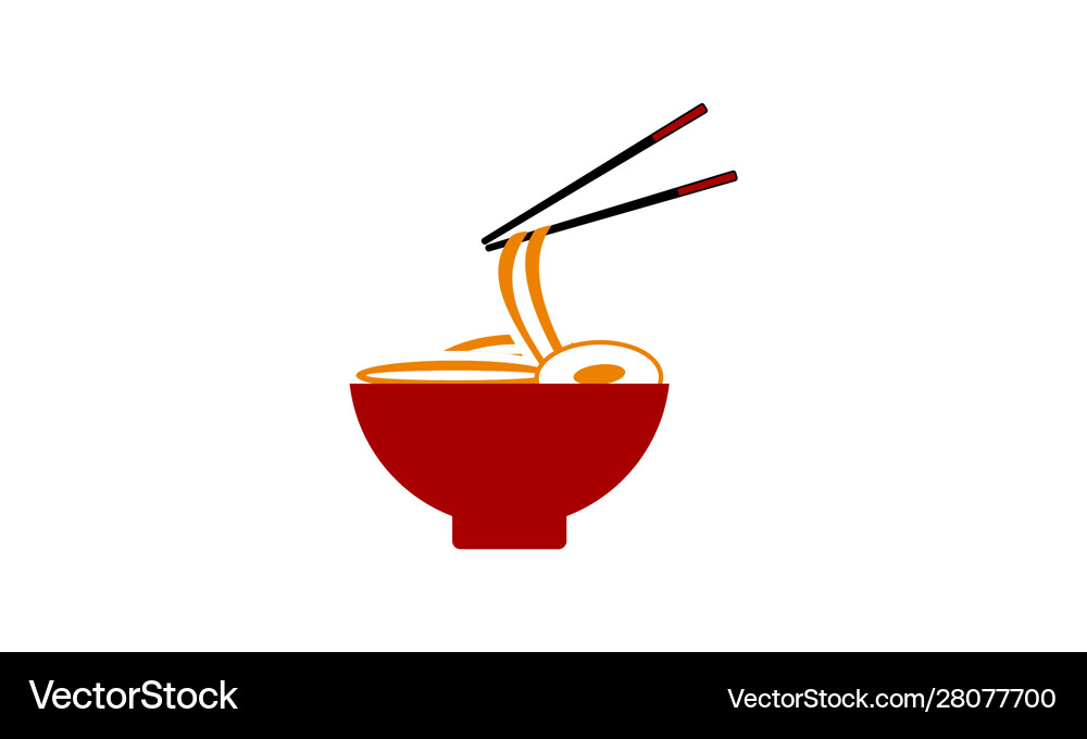Noodle food bowl logo Royalty Free Vector Image