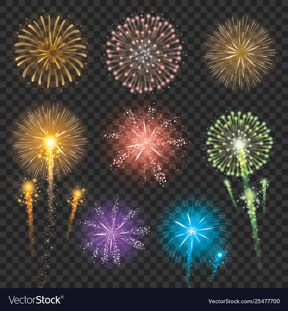 Set firework Royalty Free Vector Image - VectorStock