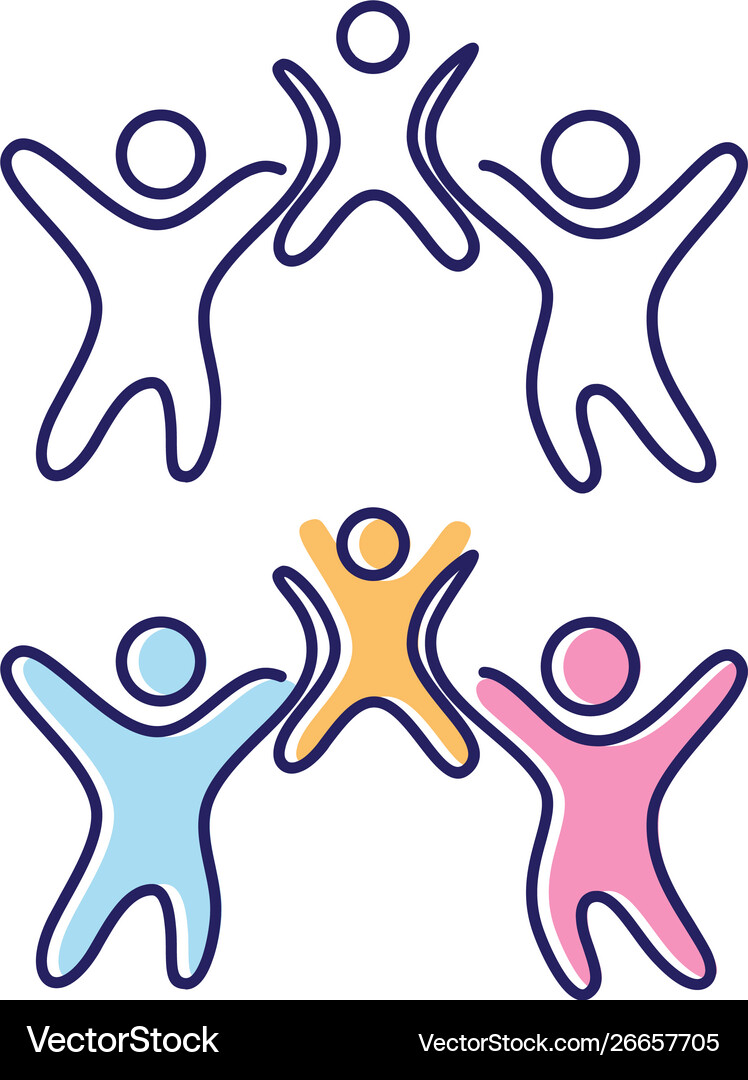 Abstract three people icon symbol with children Vector Image