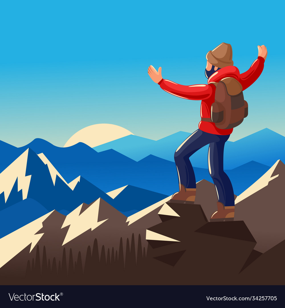 Cartoon color character person man standing Vector Image Cartoon color character person man standing Vector Image