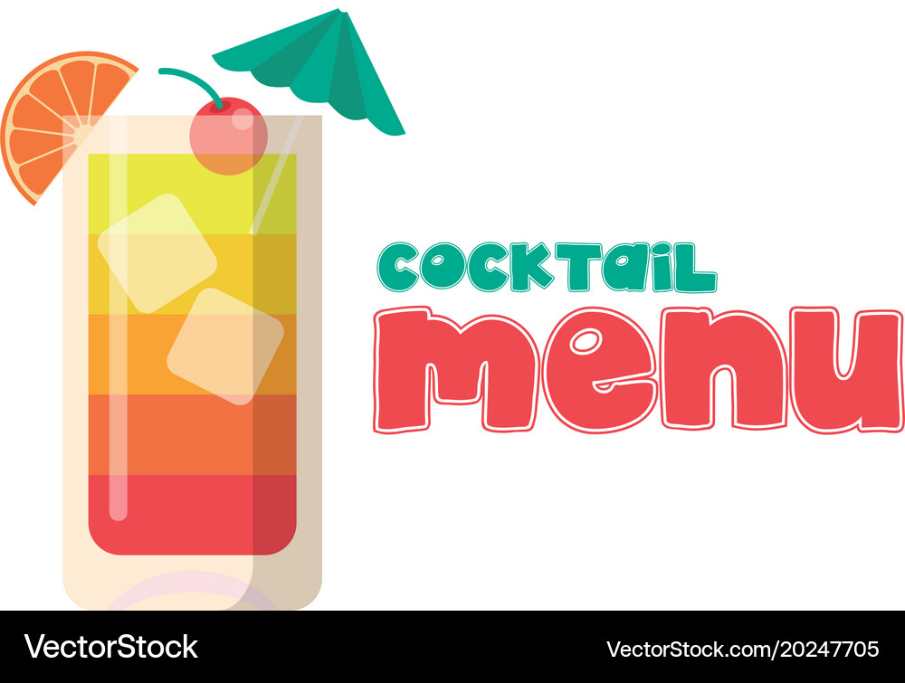 Cocktail menu glass of background Royalty Free Vector Image