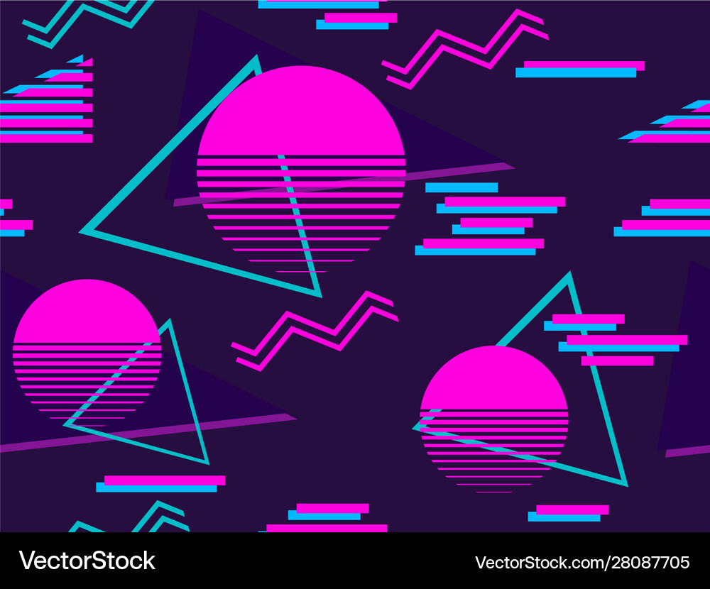 Cyberpunk seamless pattern retro futurism Vector Image
