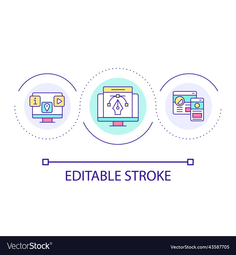 Designing strategy loop concept icon Royalty Free Vector