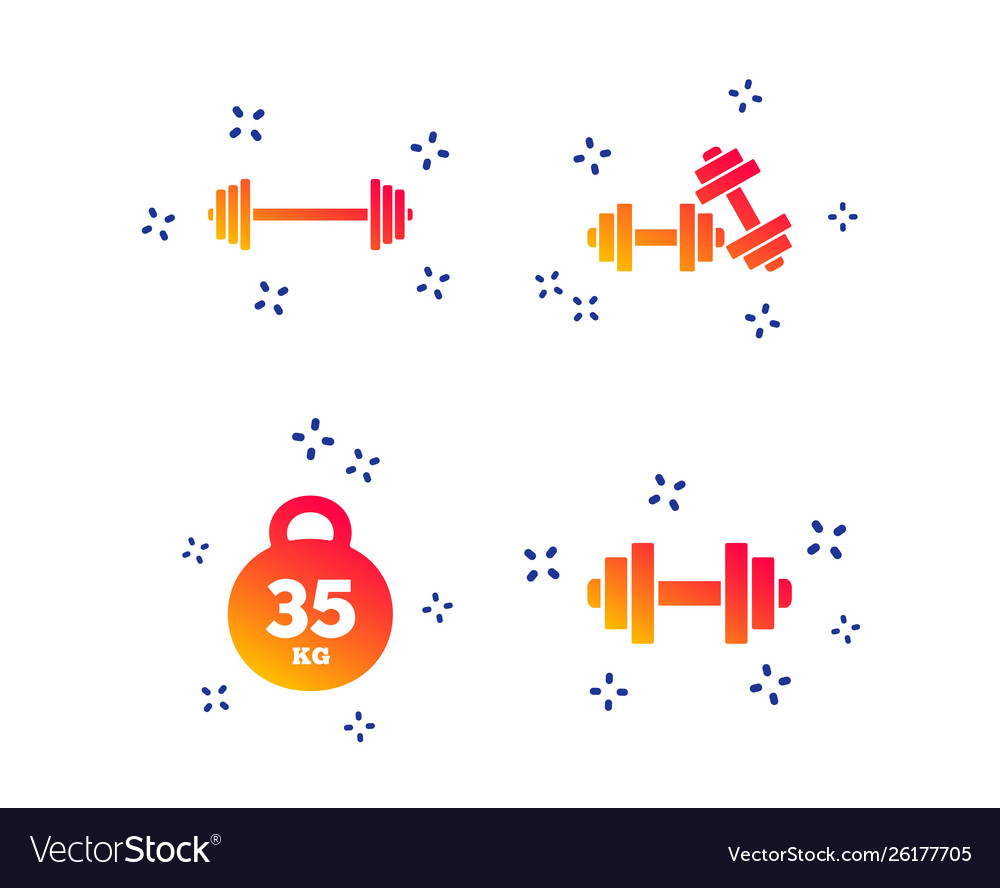 Dumbbells icons fitness sport symbols Royalty Free Vector