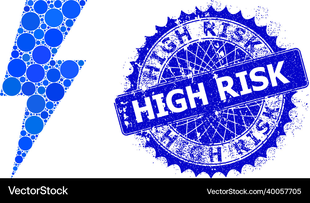 Electric power collage of dots Royalty Free Vector Image