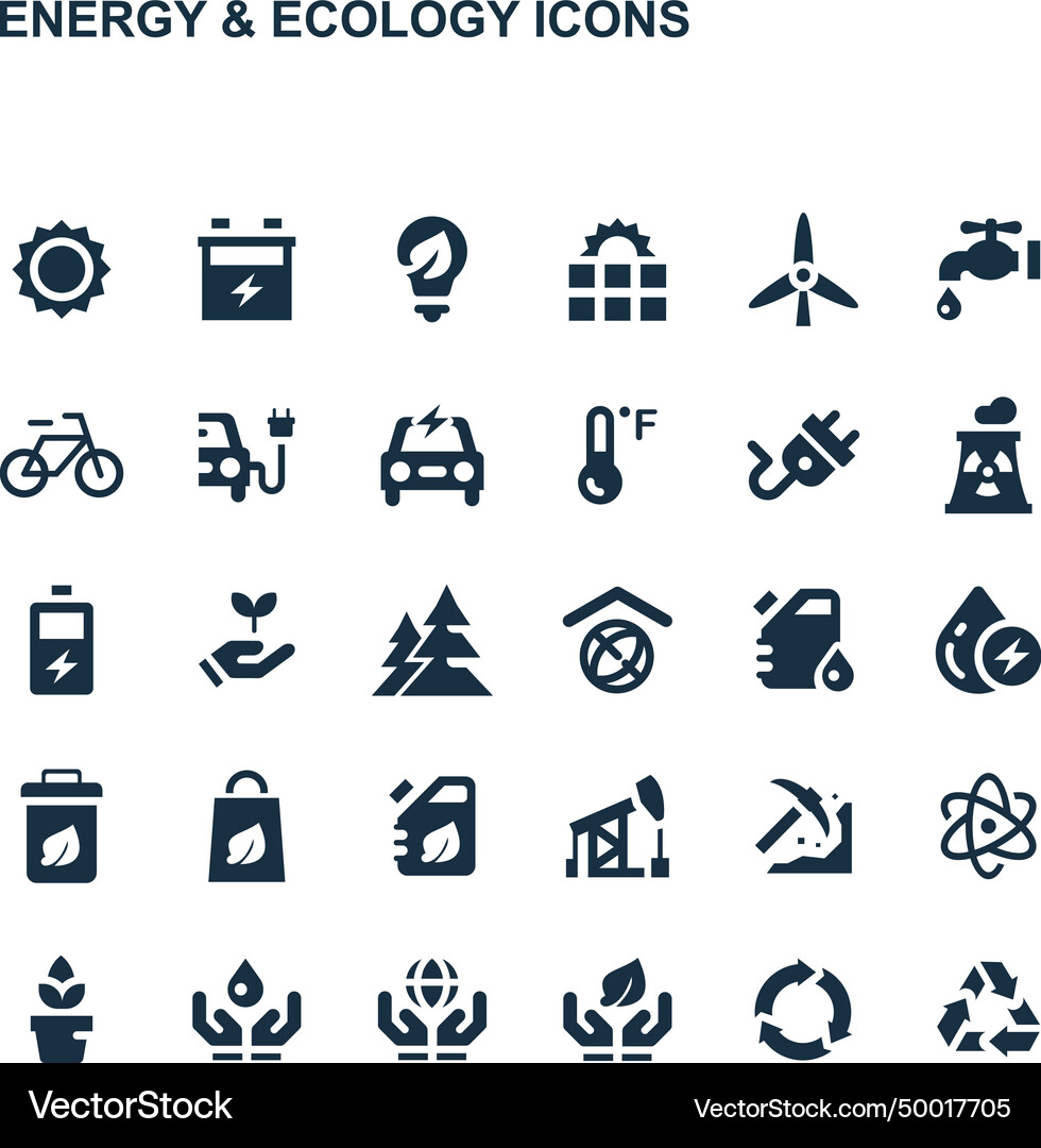 Energy and ecology icons Royalty Free Vector Image