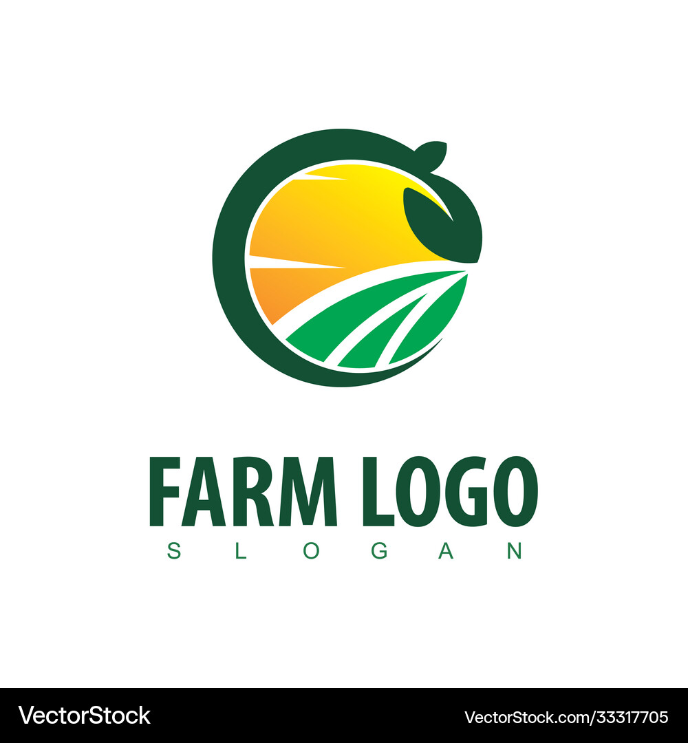 Farm logo design inspiration Royalty Free Vector Image