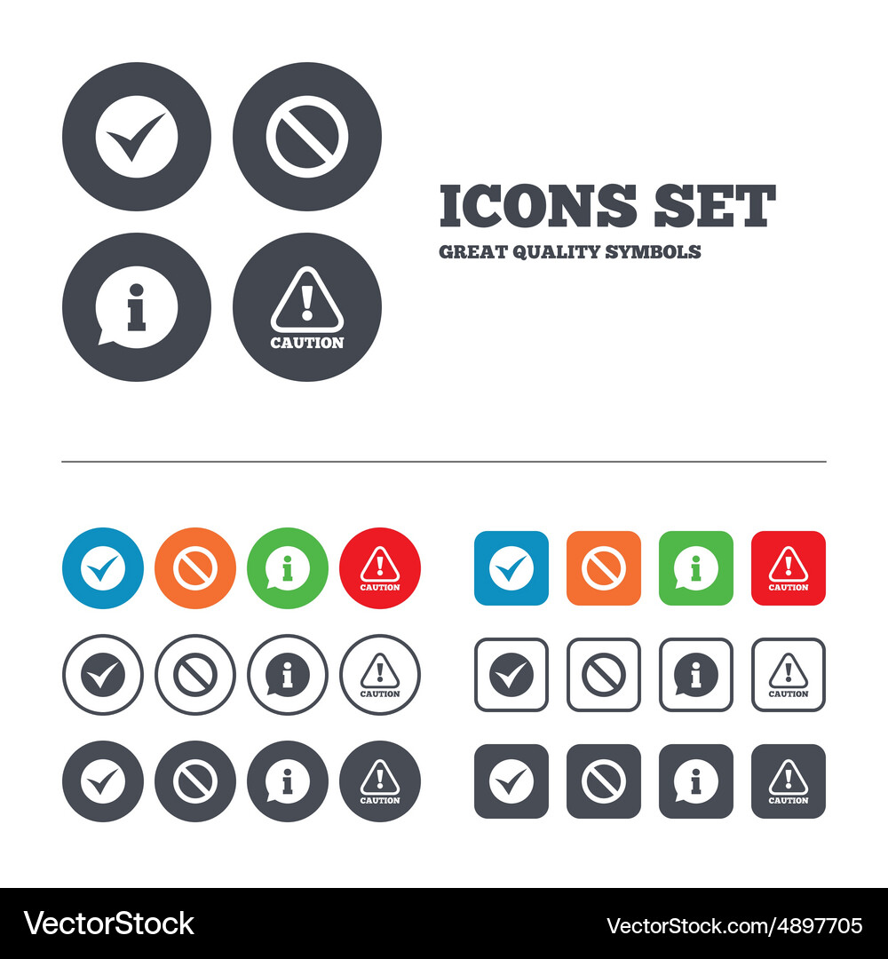 Information icons stop prohibition symbol Vector Image