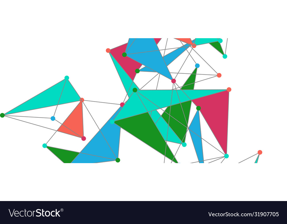 Line points connections triangular technology Vector Image