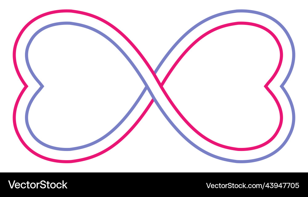 Logo infinity loop love heart yin yang wedding Vector Image