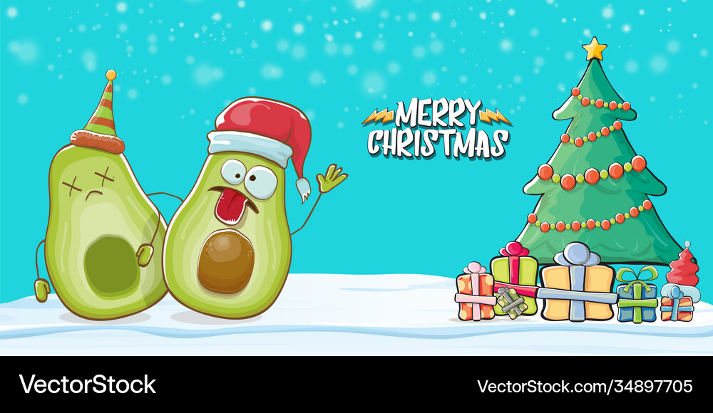 Merry christmas funky greeting horizontal Vector Image