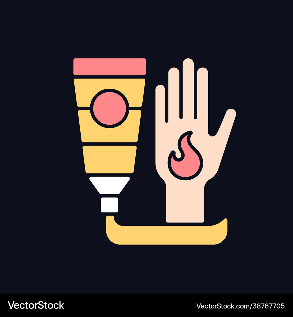Ointment for burns rgb color icon dark theme Vector Image