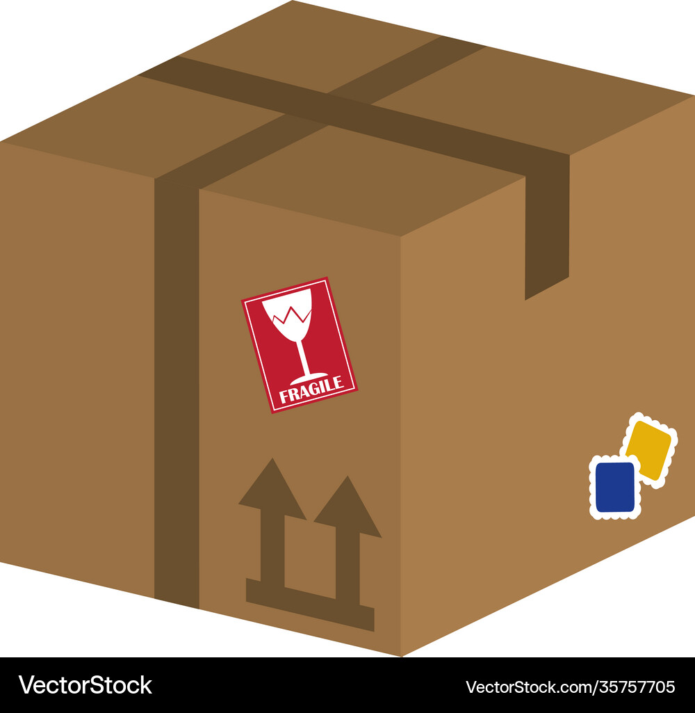 Postal service package carton courier delivery Vector Image